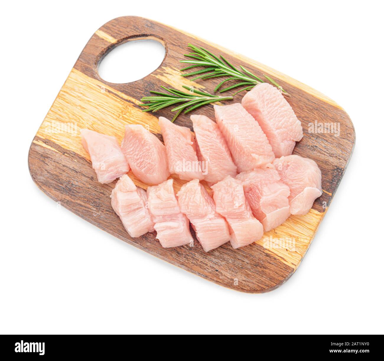 Board with raw chicken meat on white background Stock Photo - Alamy