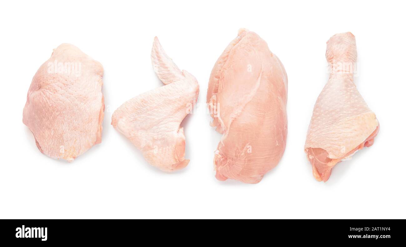 Raw chicken meat on white background Stock Photo - Alamy