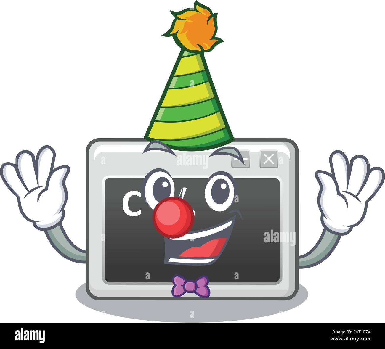 Funny Clown command window cartoon character mascot design Stock Vector ...