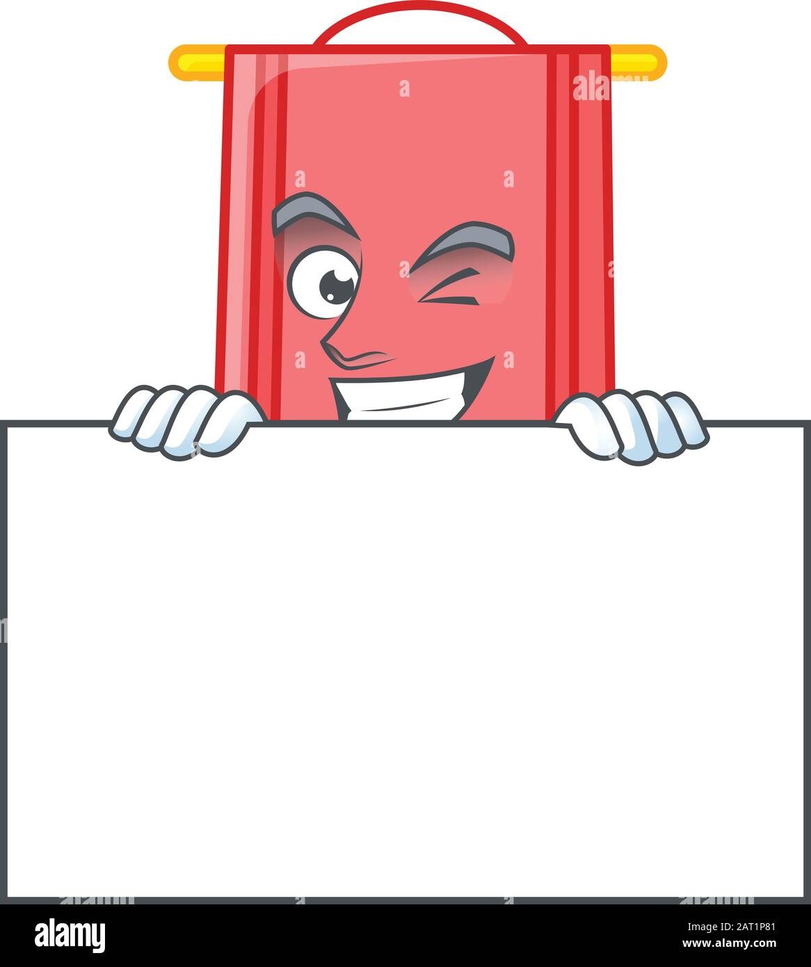 Grinning face chinese red scroll cartoon character style hides behind a ...