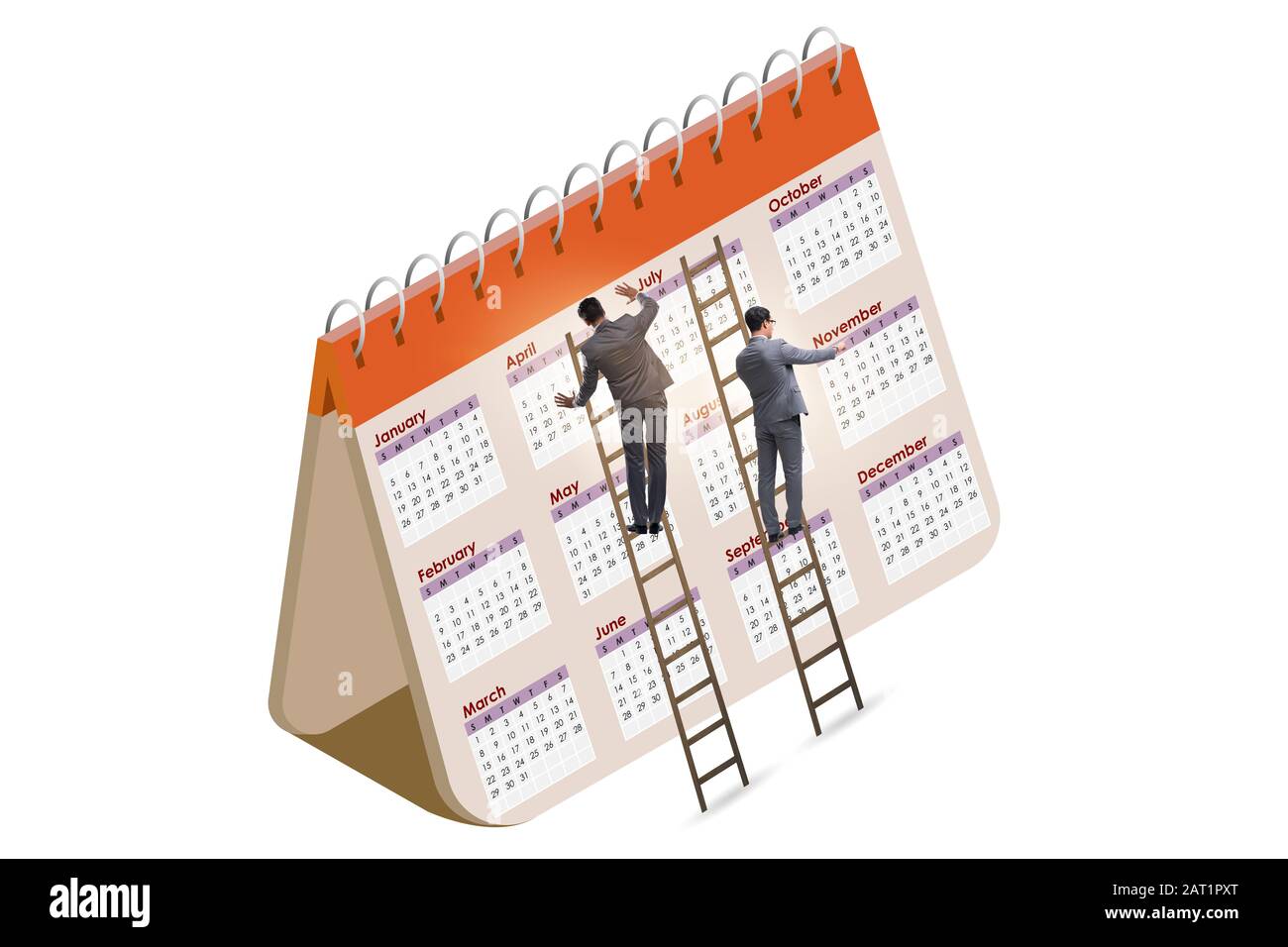 The business calendar concept with businessman Stock Photo - Alamy