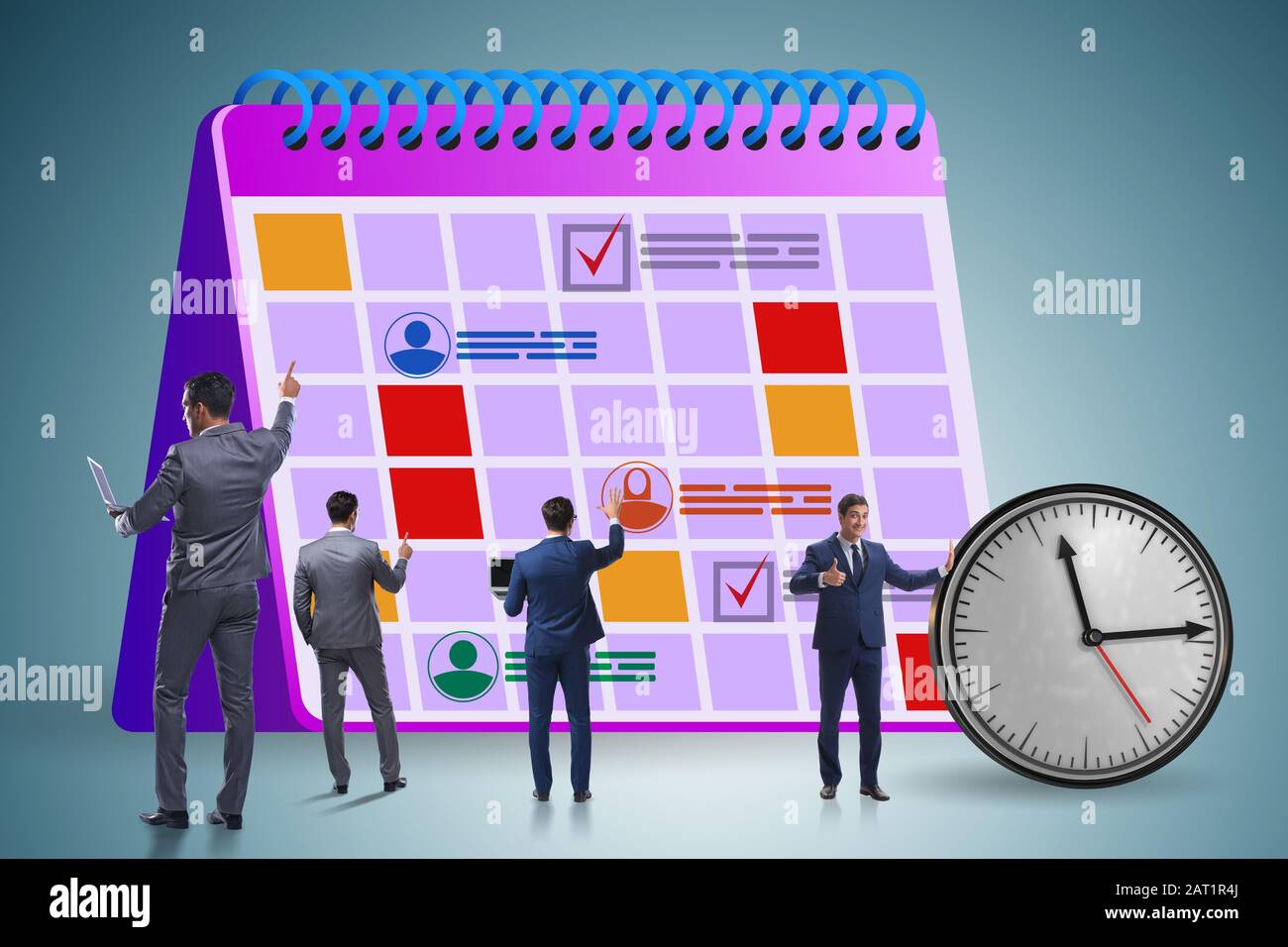The business calendar concept with businessman Stock Photo - Alamy