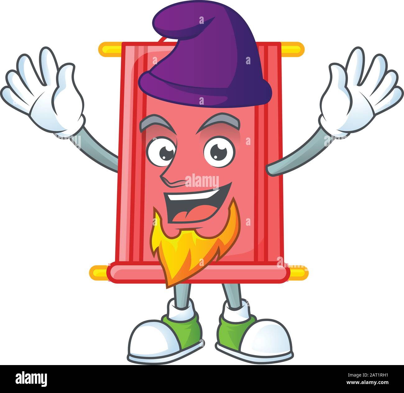 Cute chinese red scroll mascot cartoon dressed as an Elf Stock Vector ...