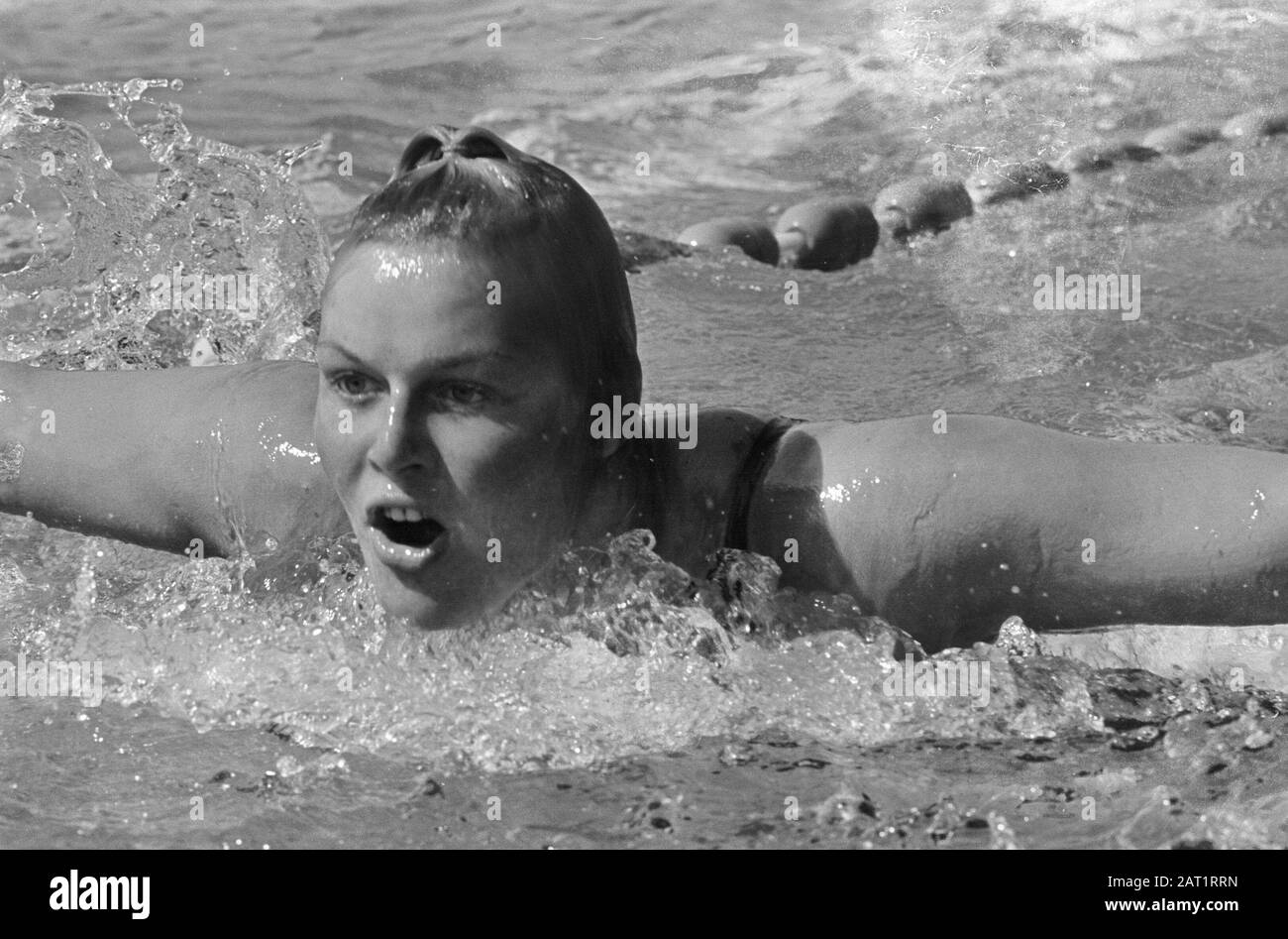 European Swimming Championships, Ada Kok in action on butterfly stroke ...