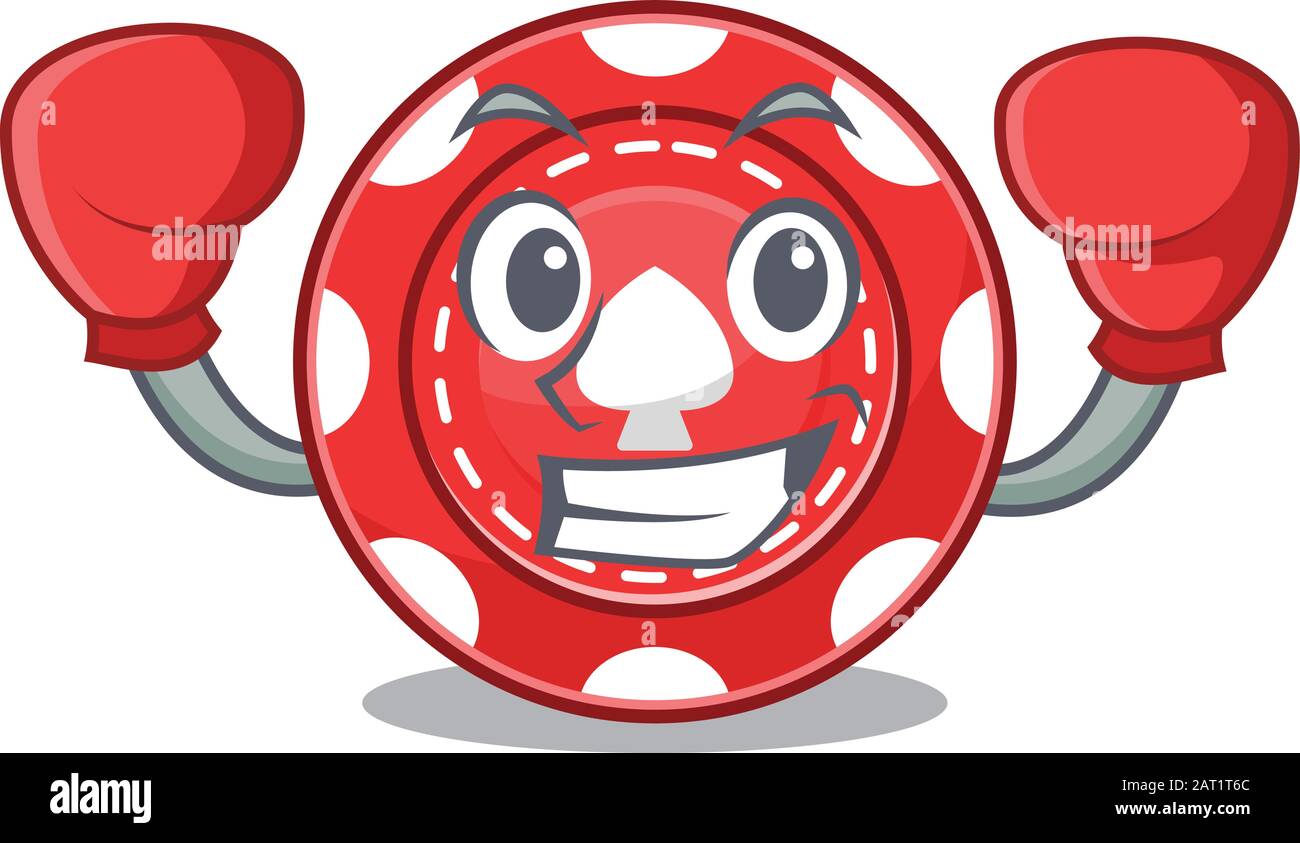 Sporty Boxing gambling chips mascot character style Stock Vector Image ...