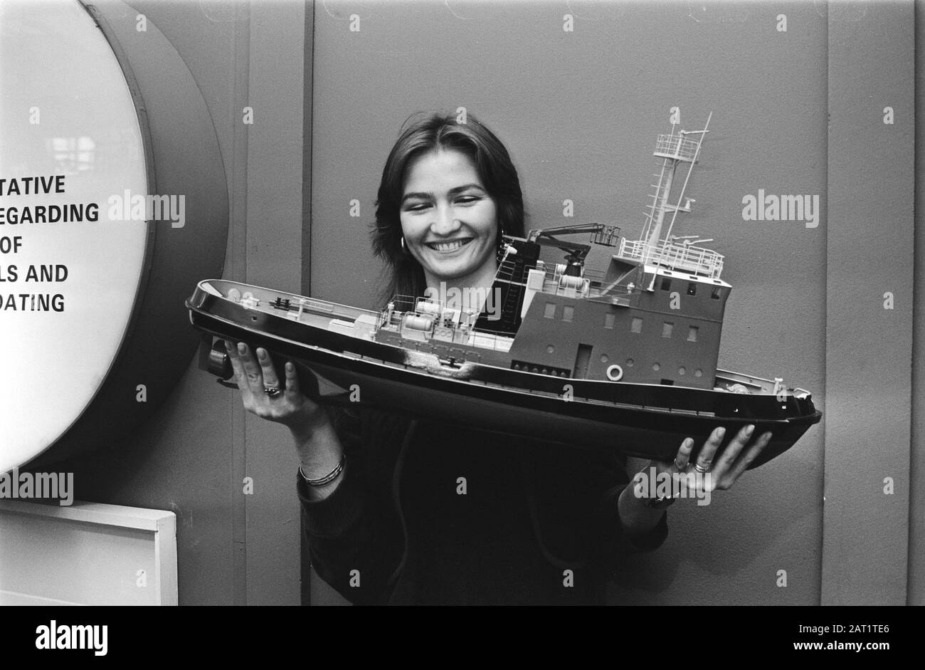 Europort78 maritime exhibition in RAI; Polish girl with model ship Date ...