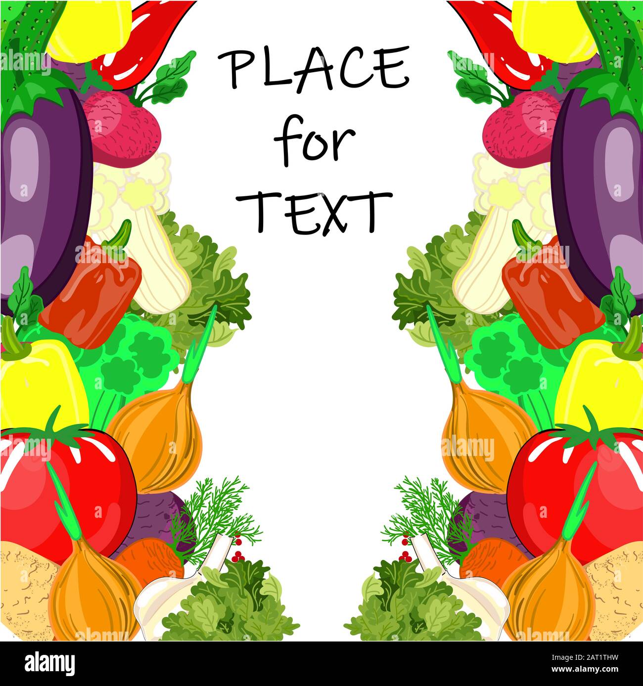 Colorful cartoon vegetables icons in round isolated on white. Vector ...