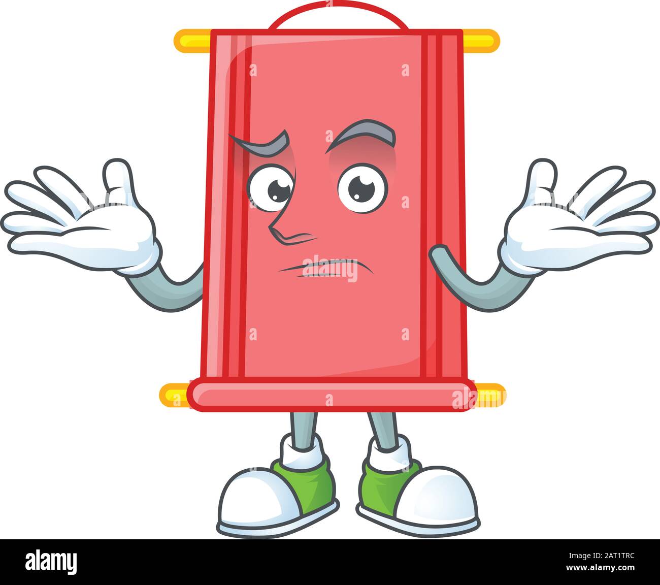Super Funny Grinning chinese red scroll mascot cartoon style Stock ...