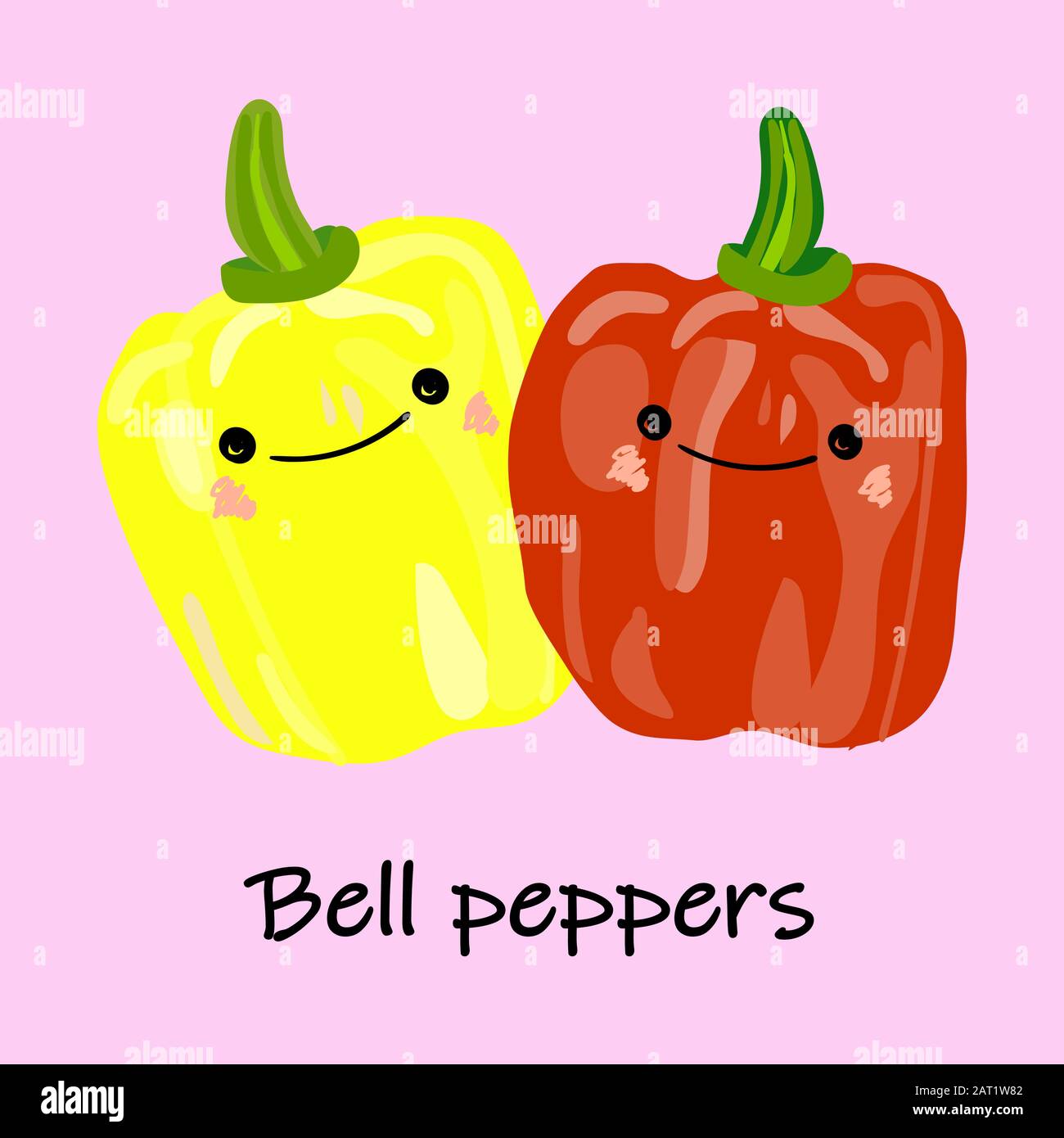 Cute Cartoon Vegetables With Faces