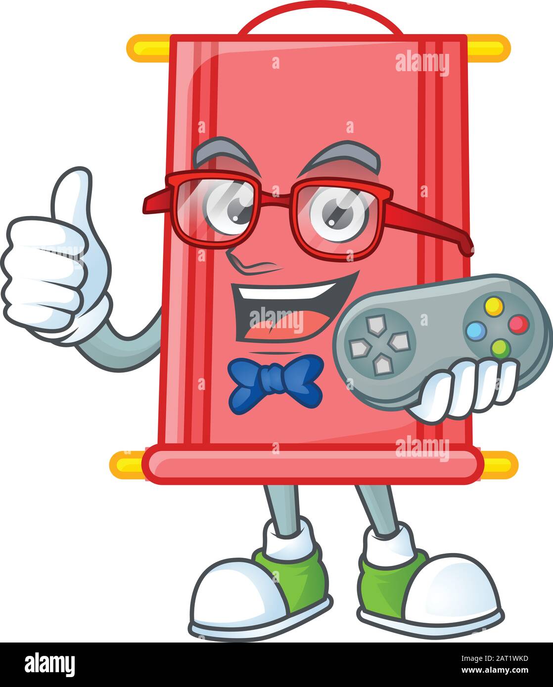 Smiley gamer chinese red scroll cartoon mascot style Stock Vector Image ...