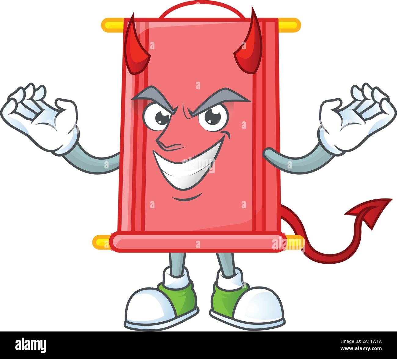 Devil chinese red scroll Cartoon character design Stock Vector Image ...
