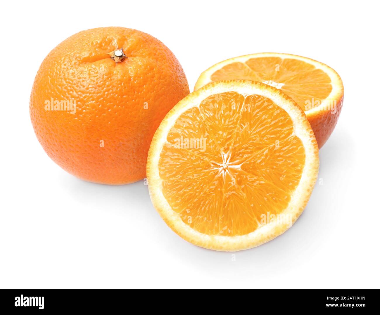 Sweet oranges on white background Stock Photo - Alamy
