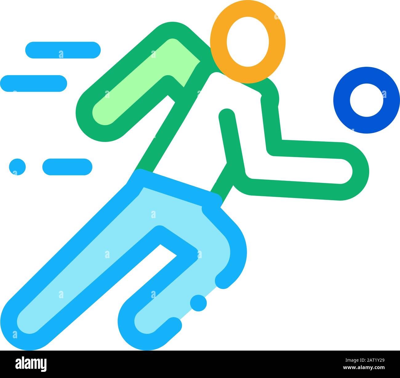 Volleyball Player in Run Icon Vector Outline Illustration Stock Vector ...