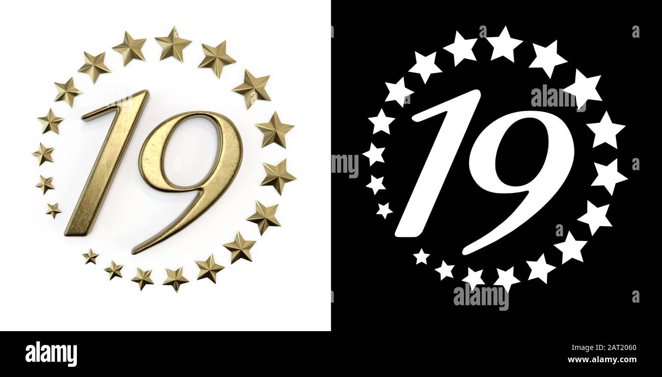 Number 19 (number nineteen) Anniversary celebration design with a ...