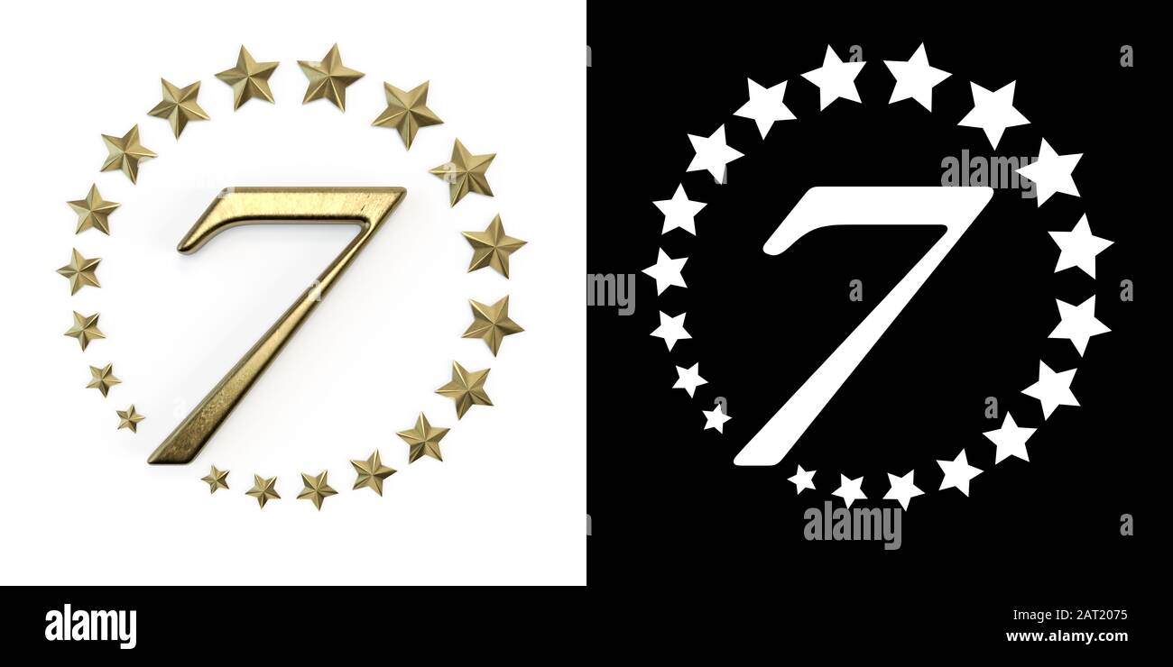 Number 7 (number seven) Anniversary celebration design with a circle of ...