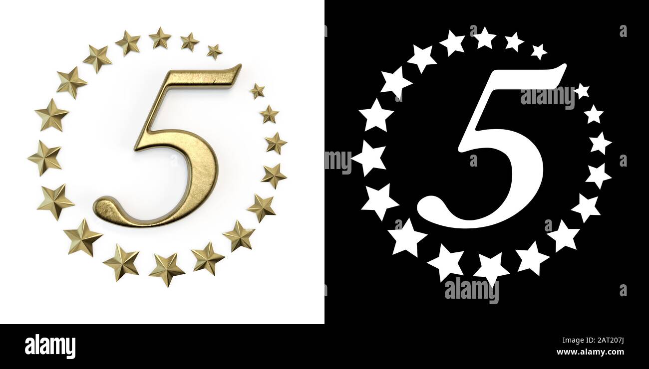 Number 5 (number five) Anniversary celebration design with a circle of ...