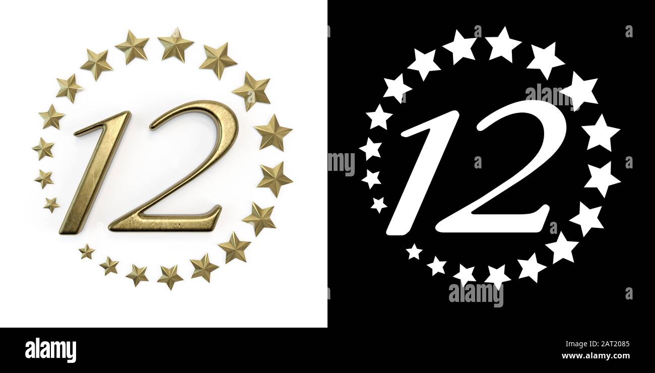Number 12 (number twelve) Anniversary celebration design with a circle ...