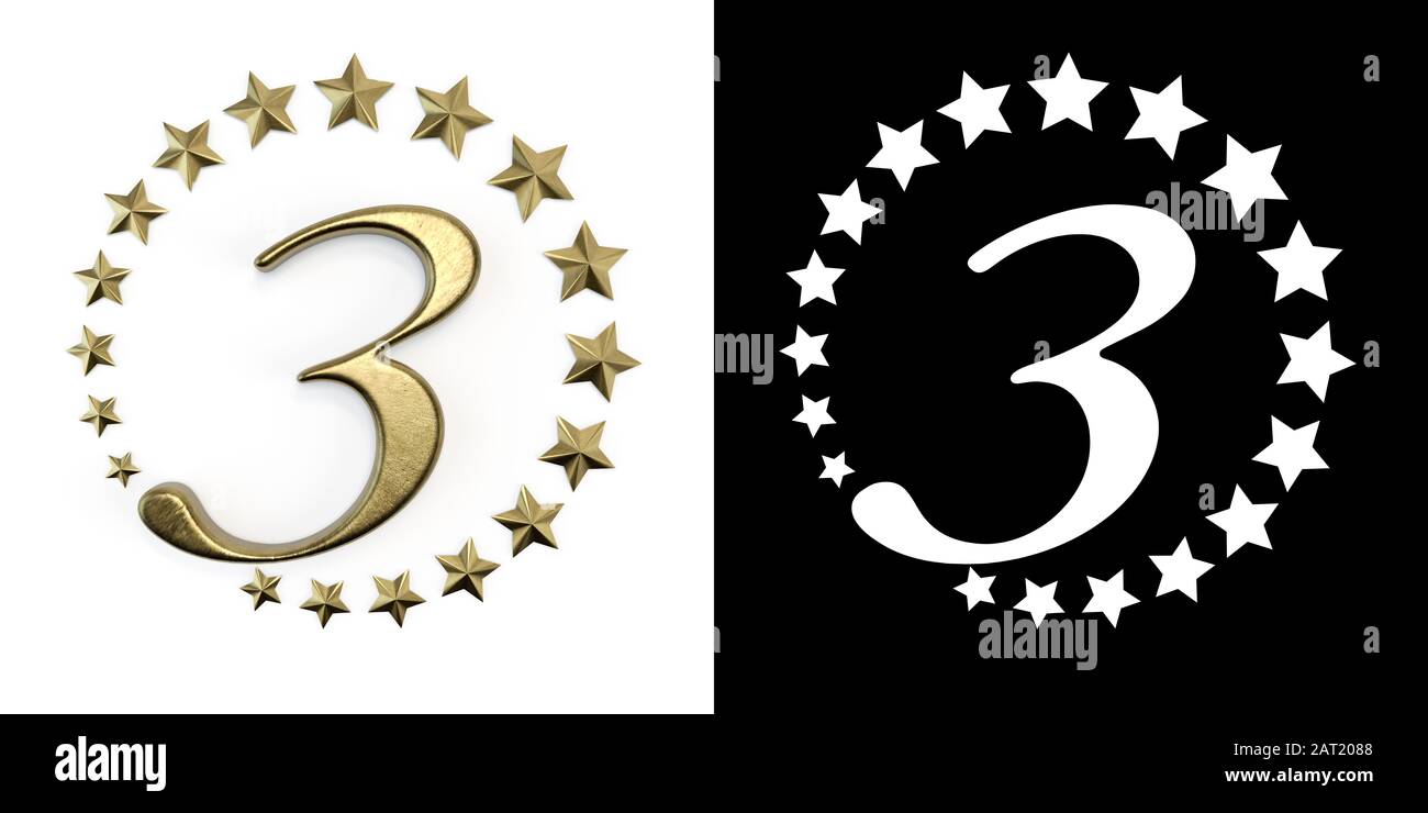 Number 3 (number three) Anniversary celebration design with a circle of ...