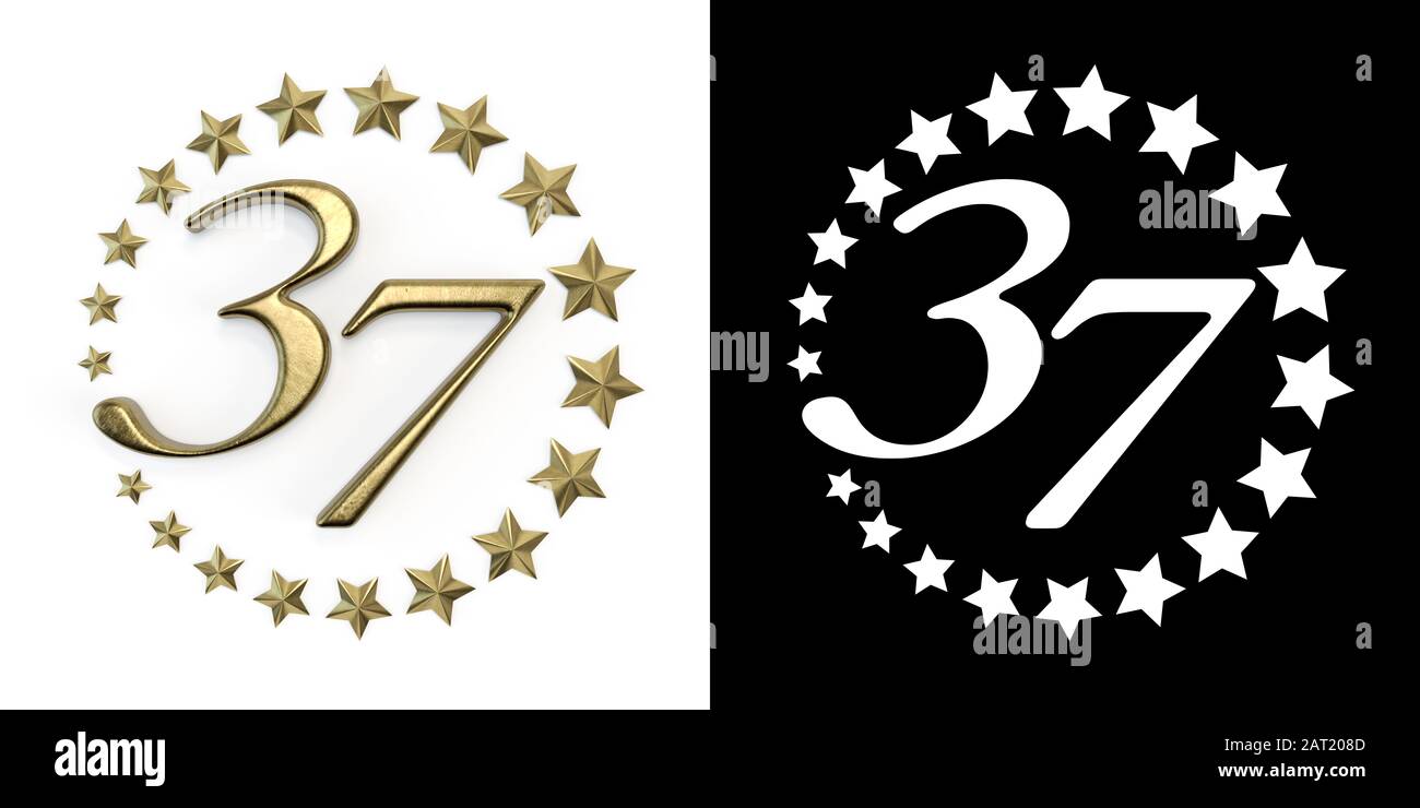 Number 37 (number thirty-seven) Anniversary celebration design with a ...