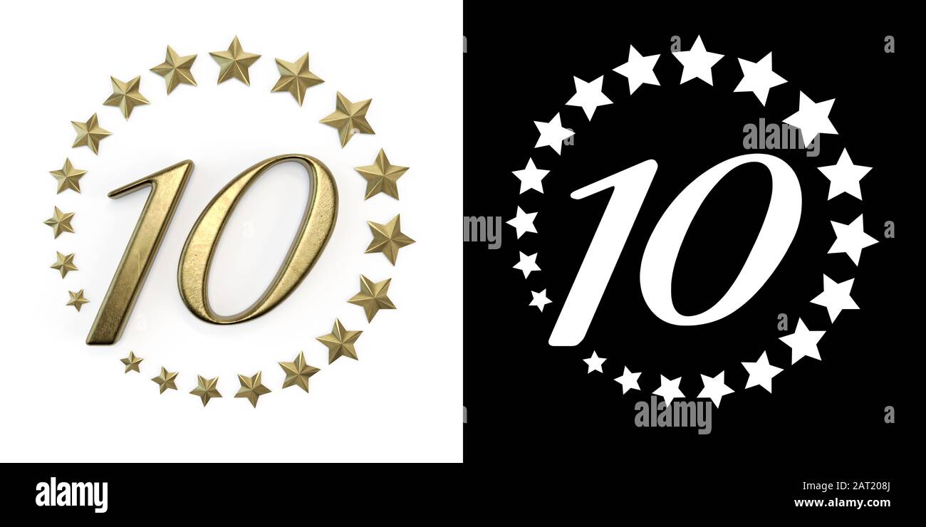 Number 10 (number ten) Anniversary celebration design with a circle of ...