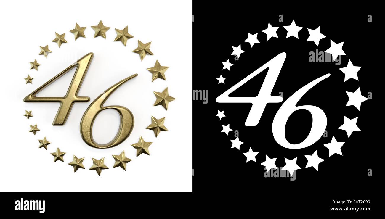 Number 46 (number forty-six) Anniversary celebration design with a ...