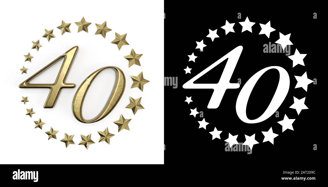Number 40 (number forty) Anniversary celebration design with a circle ...