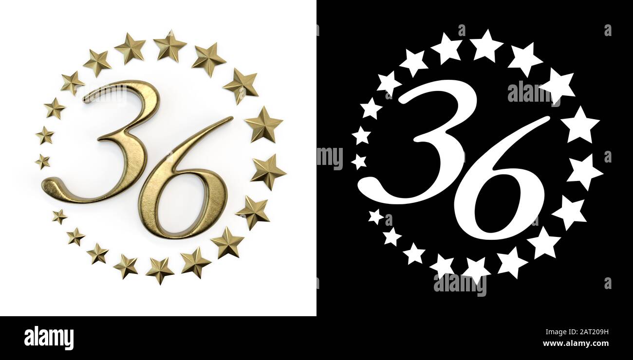 Number 36 (number thirty-six) Anniversary celebration design with a ...