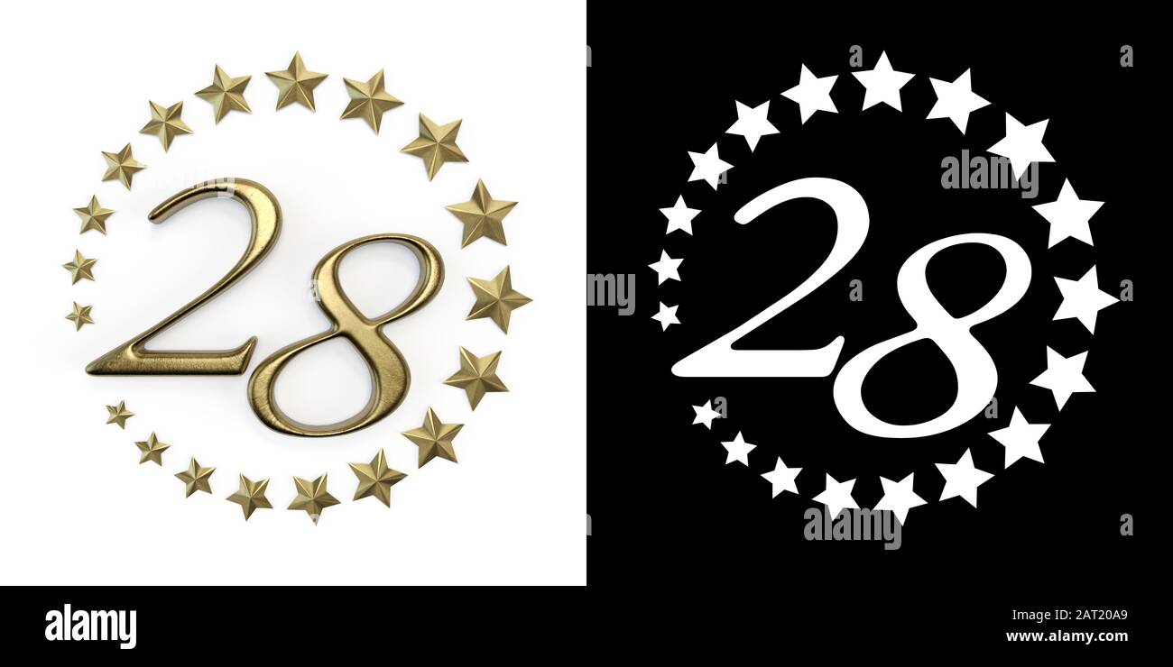 Number 28 (number twenty-eight) Anniversary celebration design with a ...
