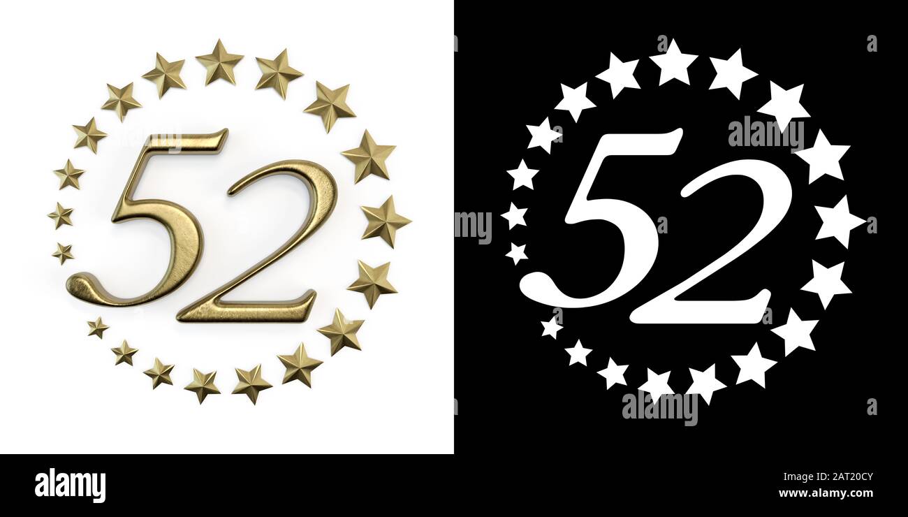 Number 52 (number fifty-two) Anniversary celebration design with a ...