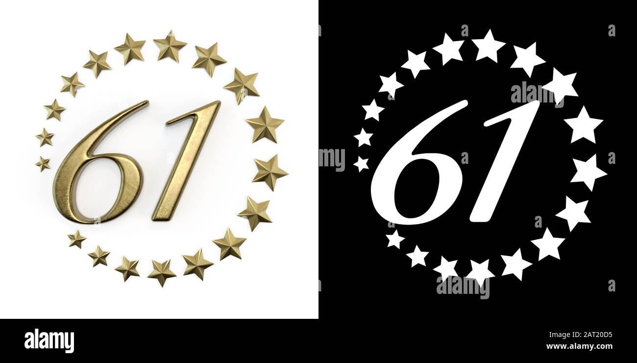 Number 61 (number sixty-one) Anniversary celebration design with a ...