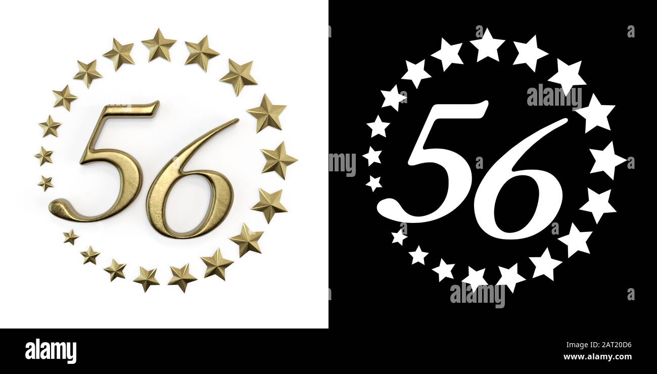 Number 56 (number fifty-six) Anniversary celebration design with a ...