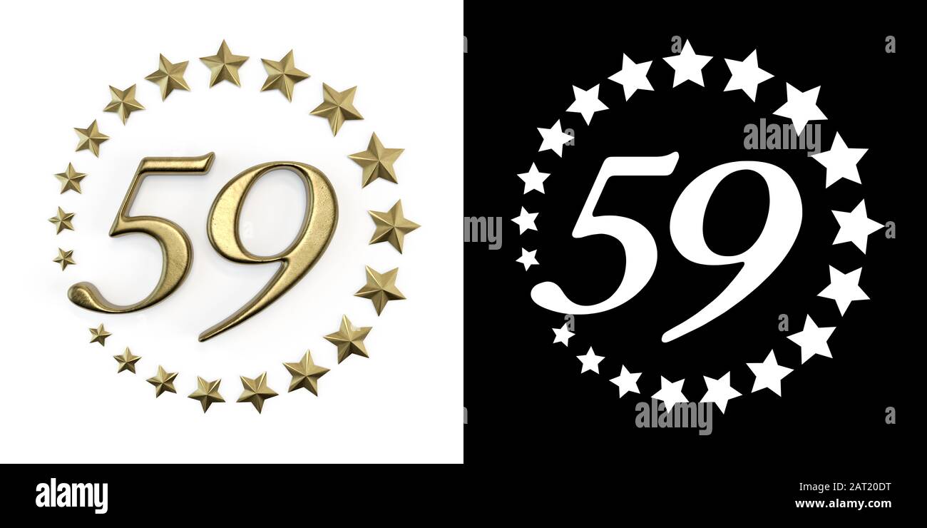 Number 59 (number fifty-nine) Anniversary celebration design with a ...