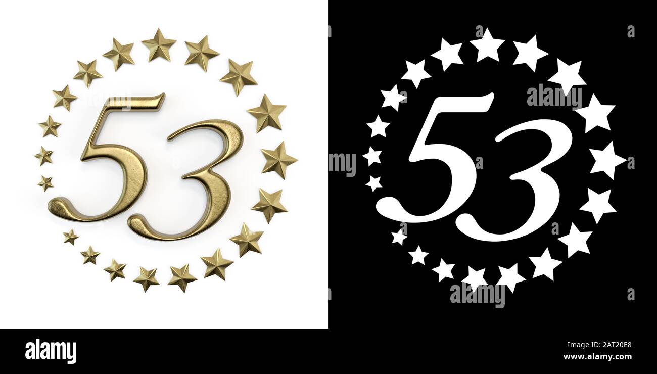 Number 53 (number fifty-three) Anniversary celebration design with a ...