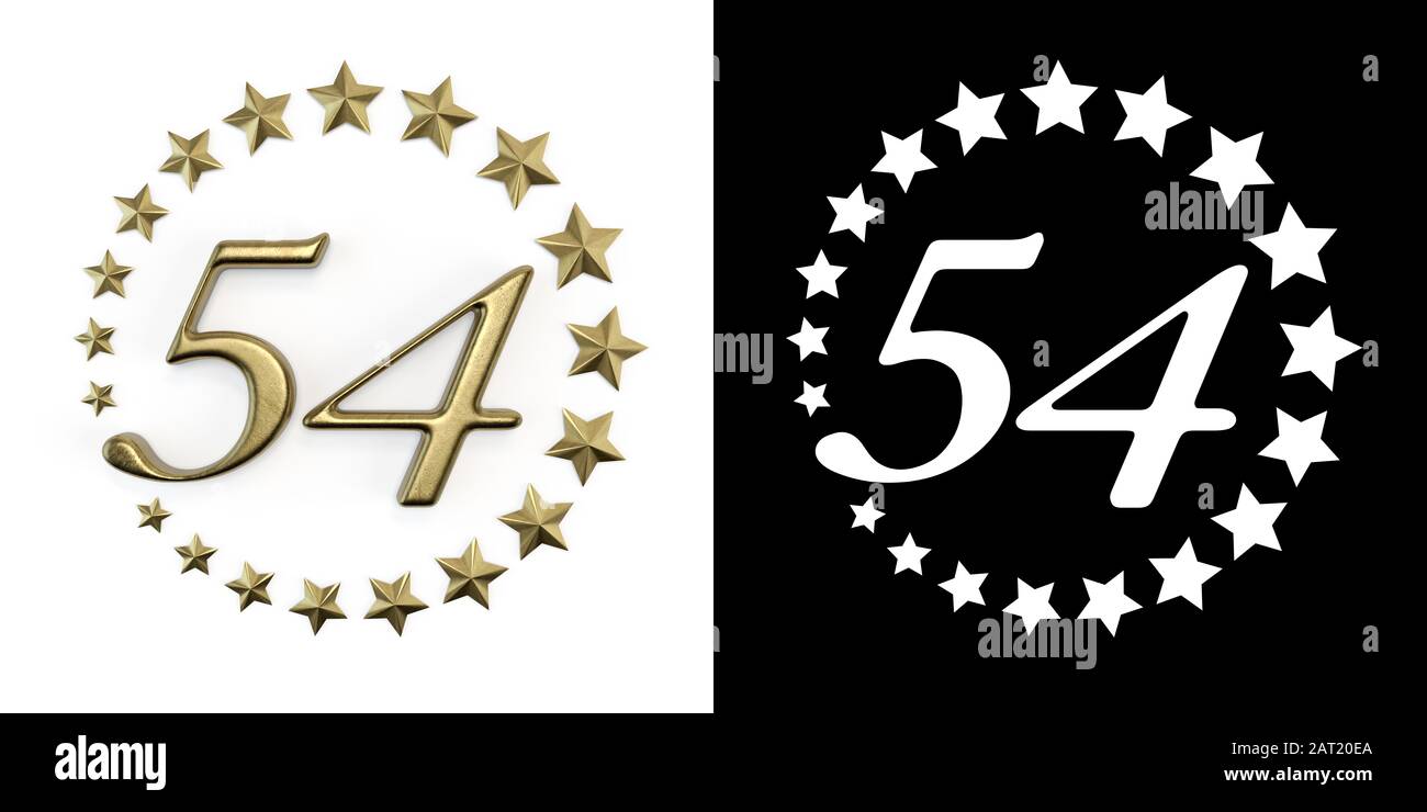 Number 54 (number fifty-four) Anniversary celebration design with a ...