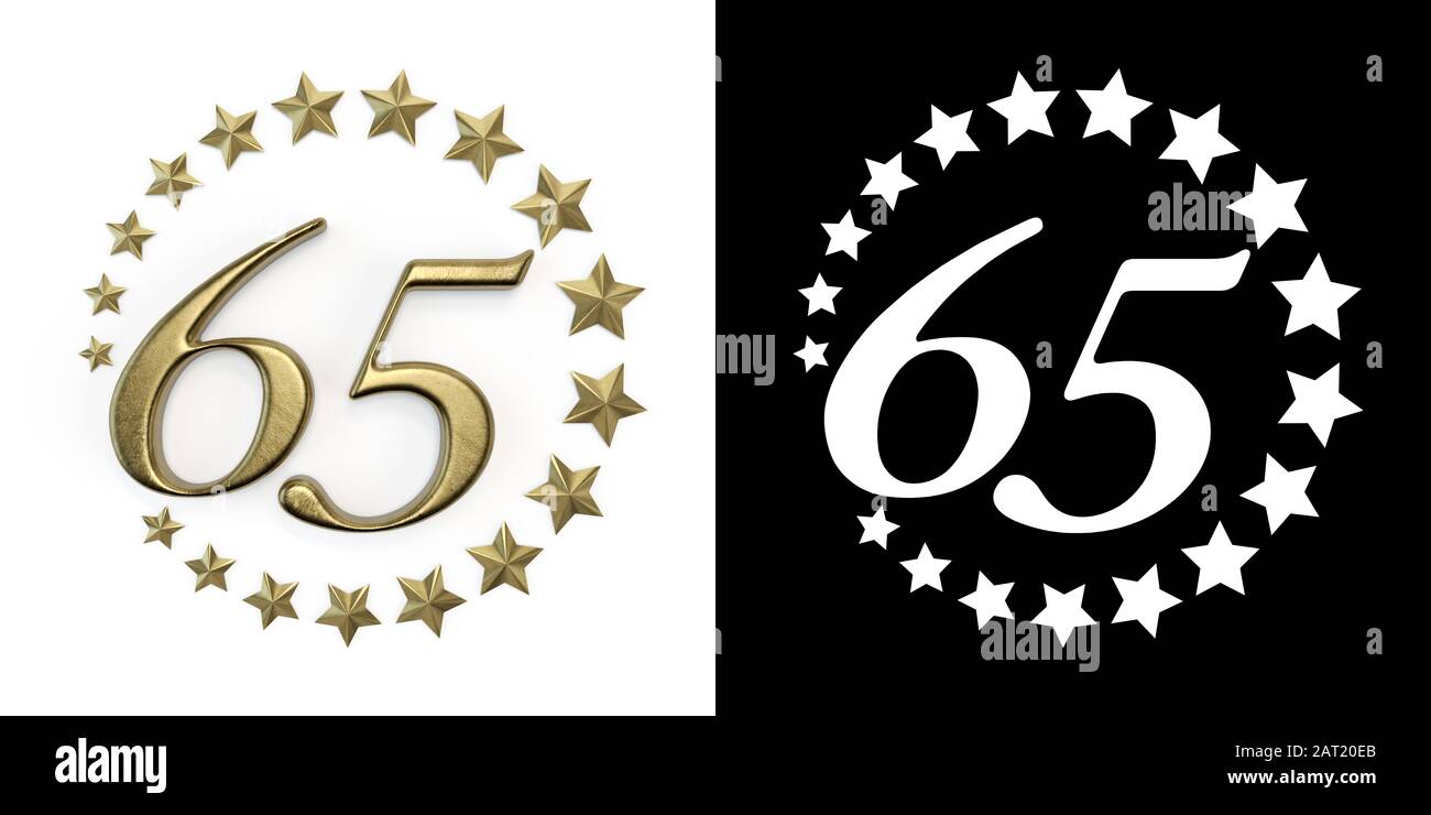 Number 65 (number sixty-five) Anniversary celebration design with a ...