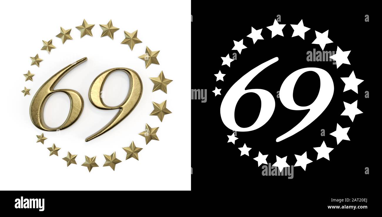 Number 69 (number sixty-nine) Anniversary celebration design with a ...