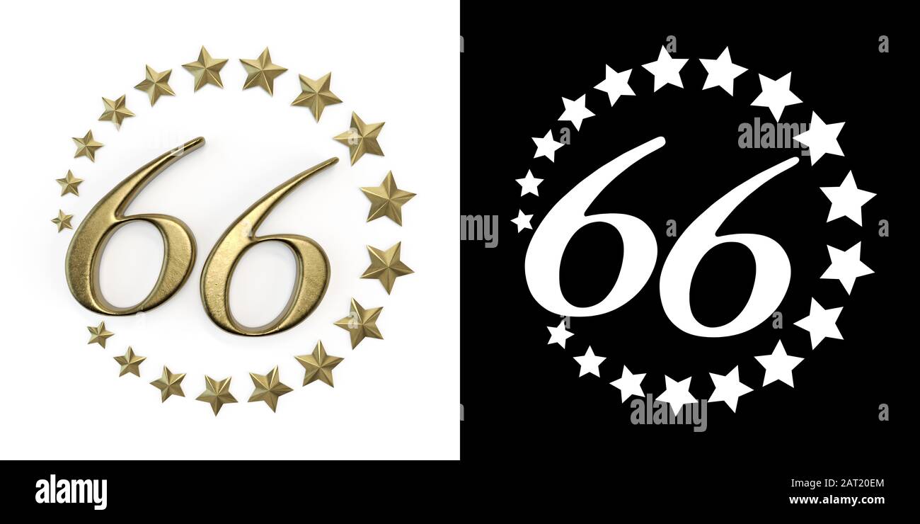 Number 66 (number sixty-six) Anniversary celebration design with a ...