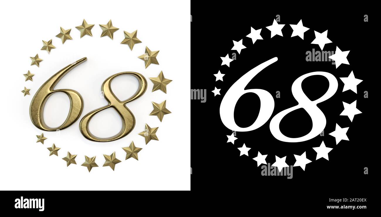 Number 68 (number sixty-eight) Anniversary celebration design with a ...