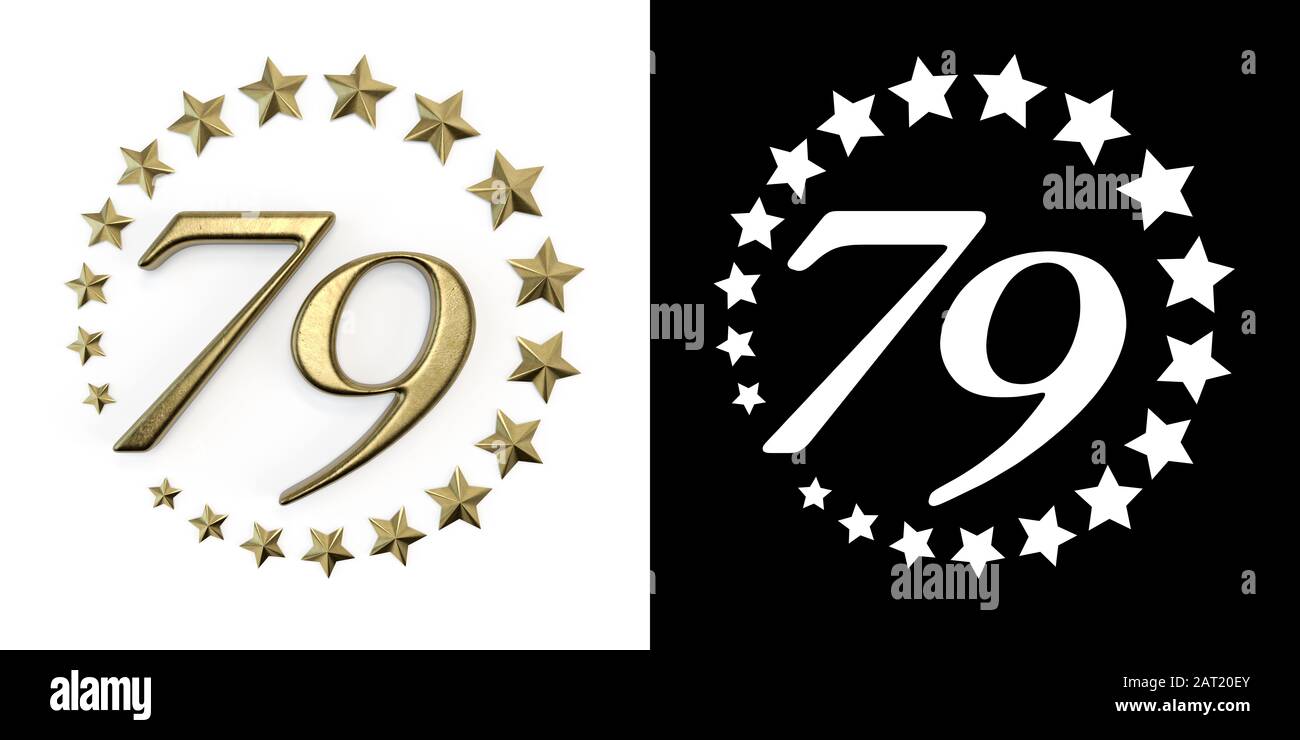 Number 79 (number seventy-nine) Anniversary celebration design with a ...