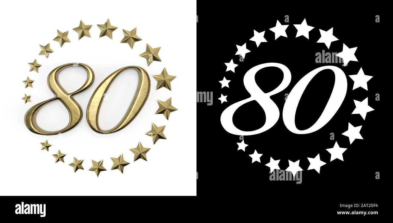 Number 80 (number eighty) Anniversary celebration design with a circle ...