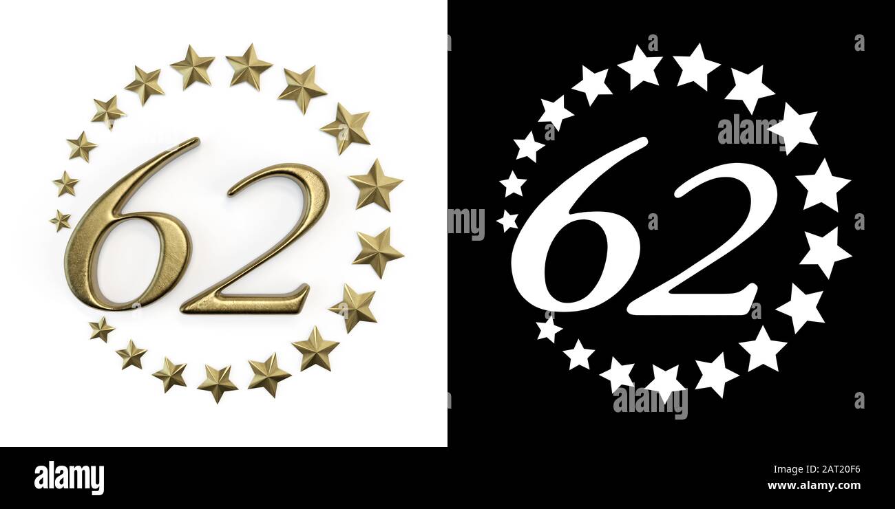 Number 62 (number sixty-two) Anniversary celebration design with a ...