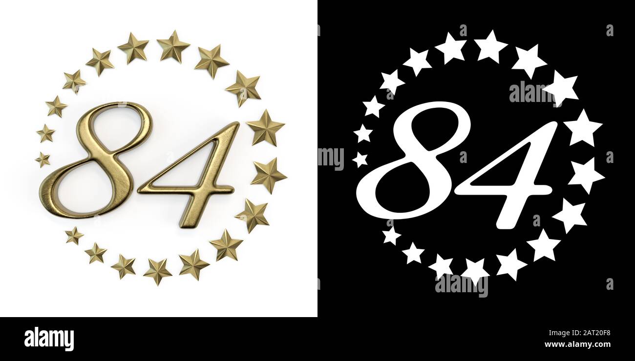 Number 84 (number eighty-four) Anniversary celebration design with a ...