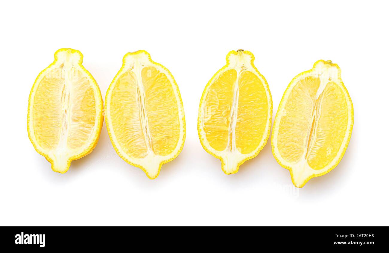 Top view cut lemons Cut Out Stock Images & Pictures - Alamy