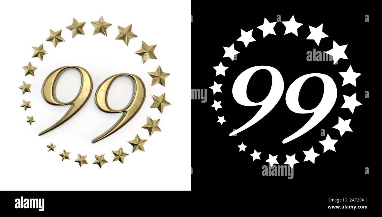 Number 99 (number ninety-nine) Anniversary celebration design with a ...