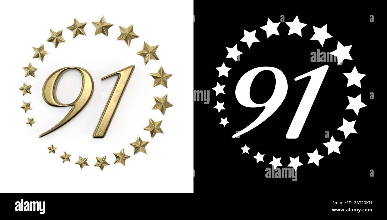 Number 91 (number ninety-one) Anniversary celebration design with a ...