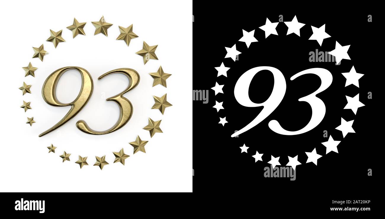 Number 93 (number ninety-three) Anniversary celebration design with a ...