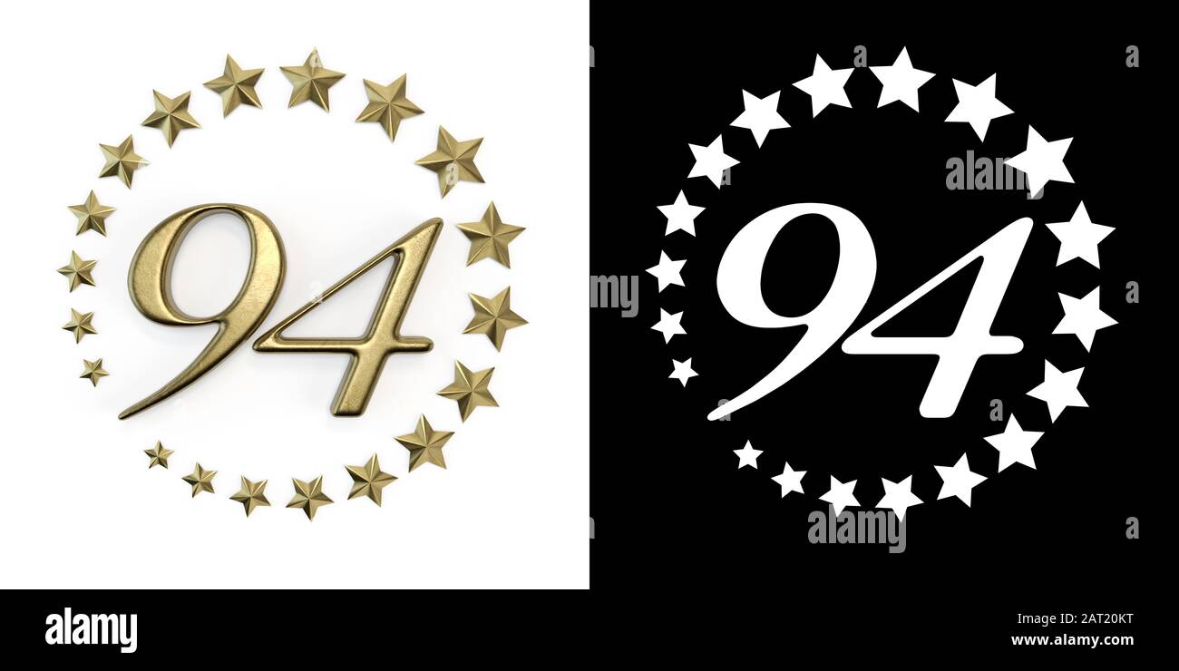 Number 94 (number ninety-four) Anniversary celebration design with a ...