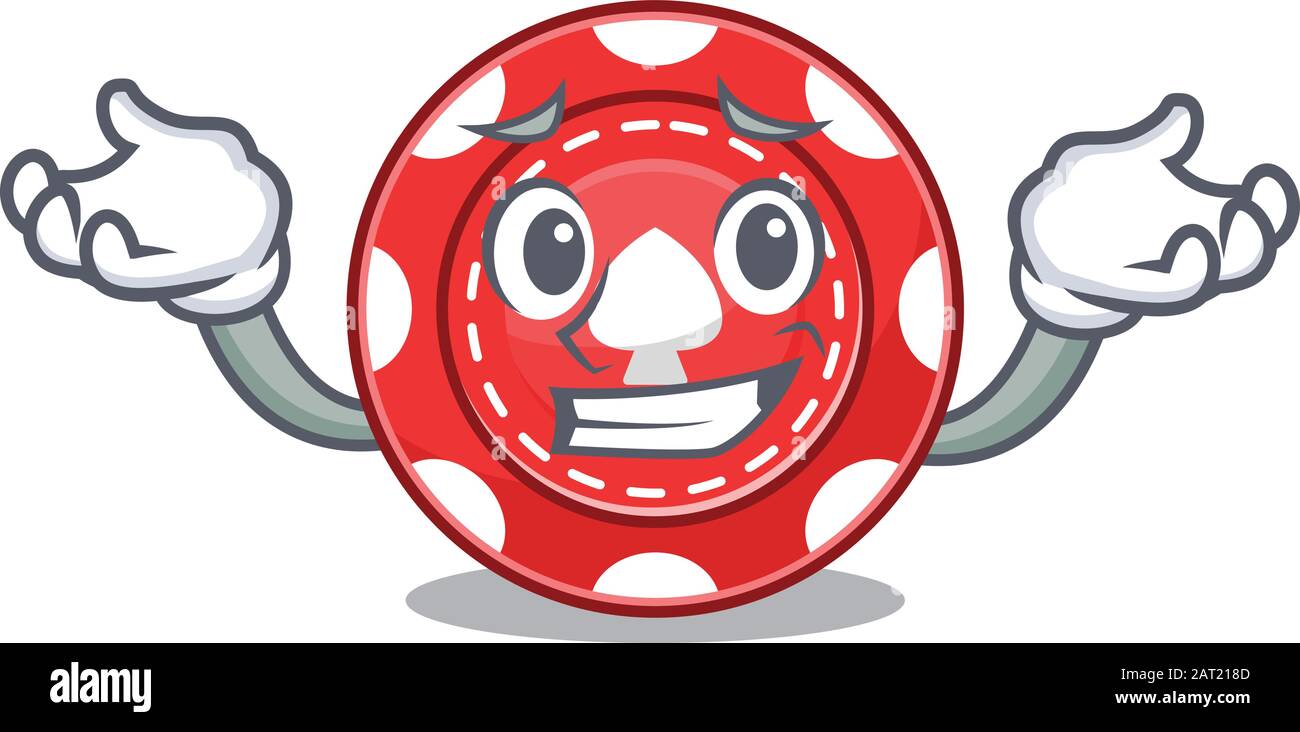 Super Funny Grinning gambling chips mascot cartoon style Stock Vector ...
