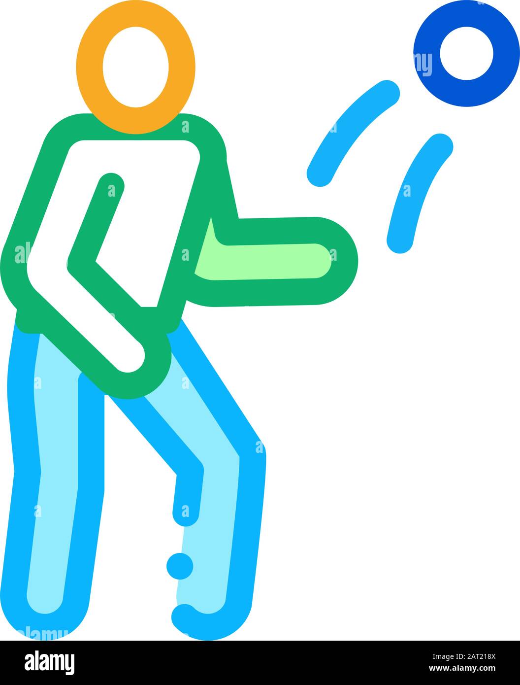 Player Throwing Ball Icon Vector Outline Illustration Stock Vector ...