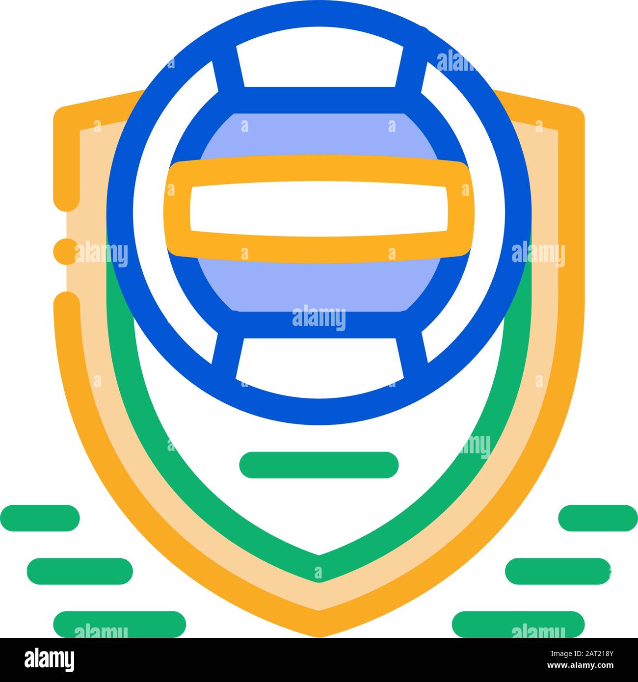 Volleyball Team Emblem Icon Vector Outline Illustration Stock Vector ...
